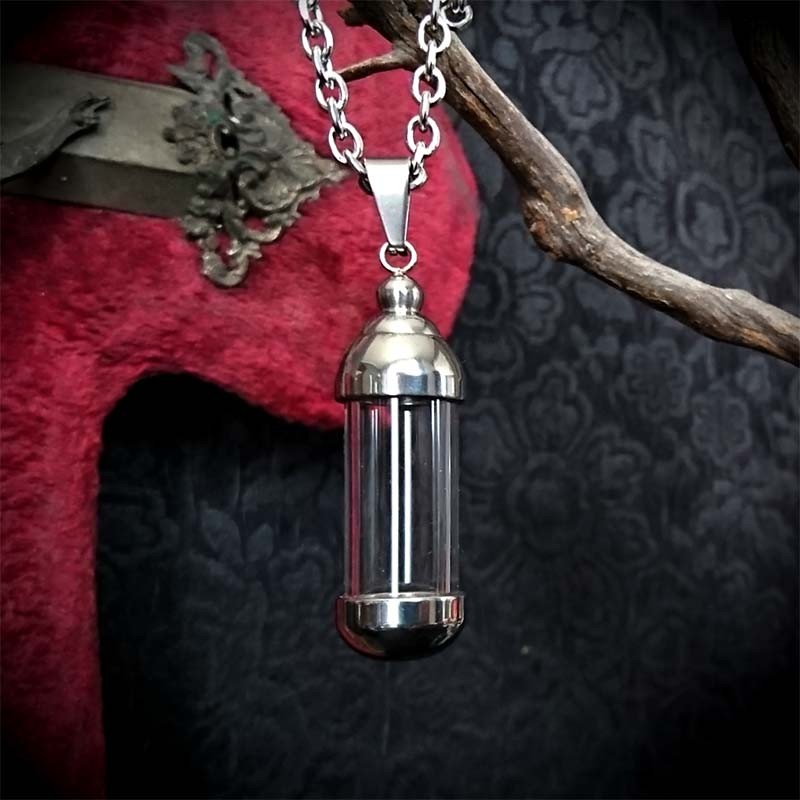 Collier pendentif flacon / réceptacle eau bénite, anti-vampire ...